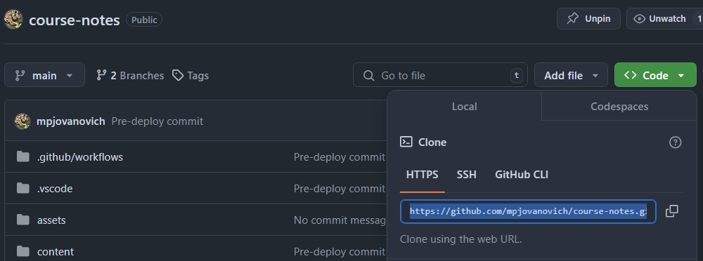Version Control via Git